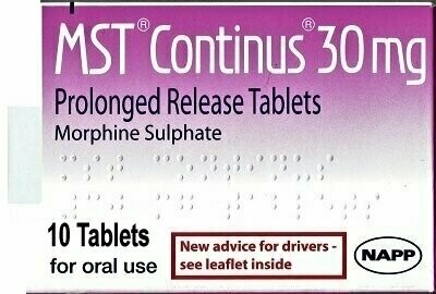mst continus 30mg prolonged release tablets morphine