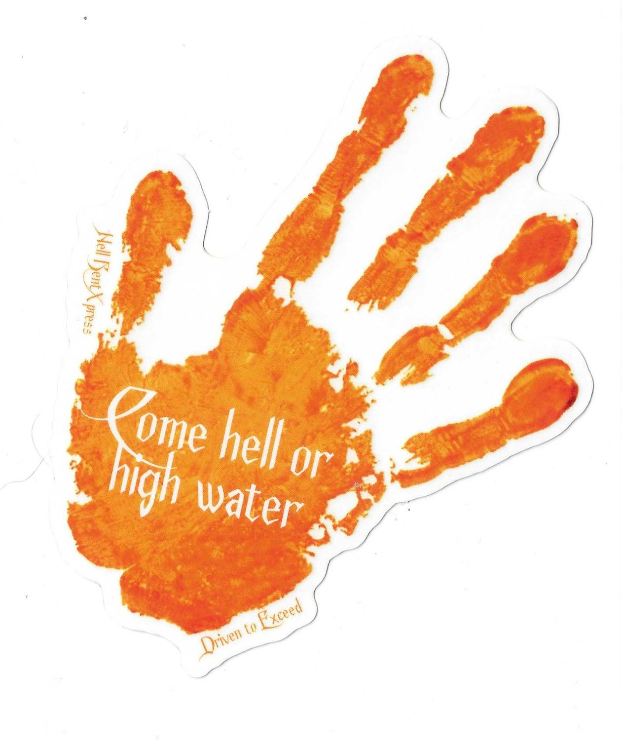 Small Hell Bent Handprint Sticker - Store - Hell Bent Xpress