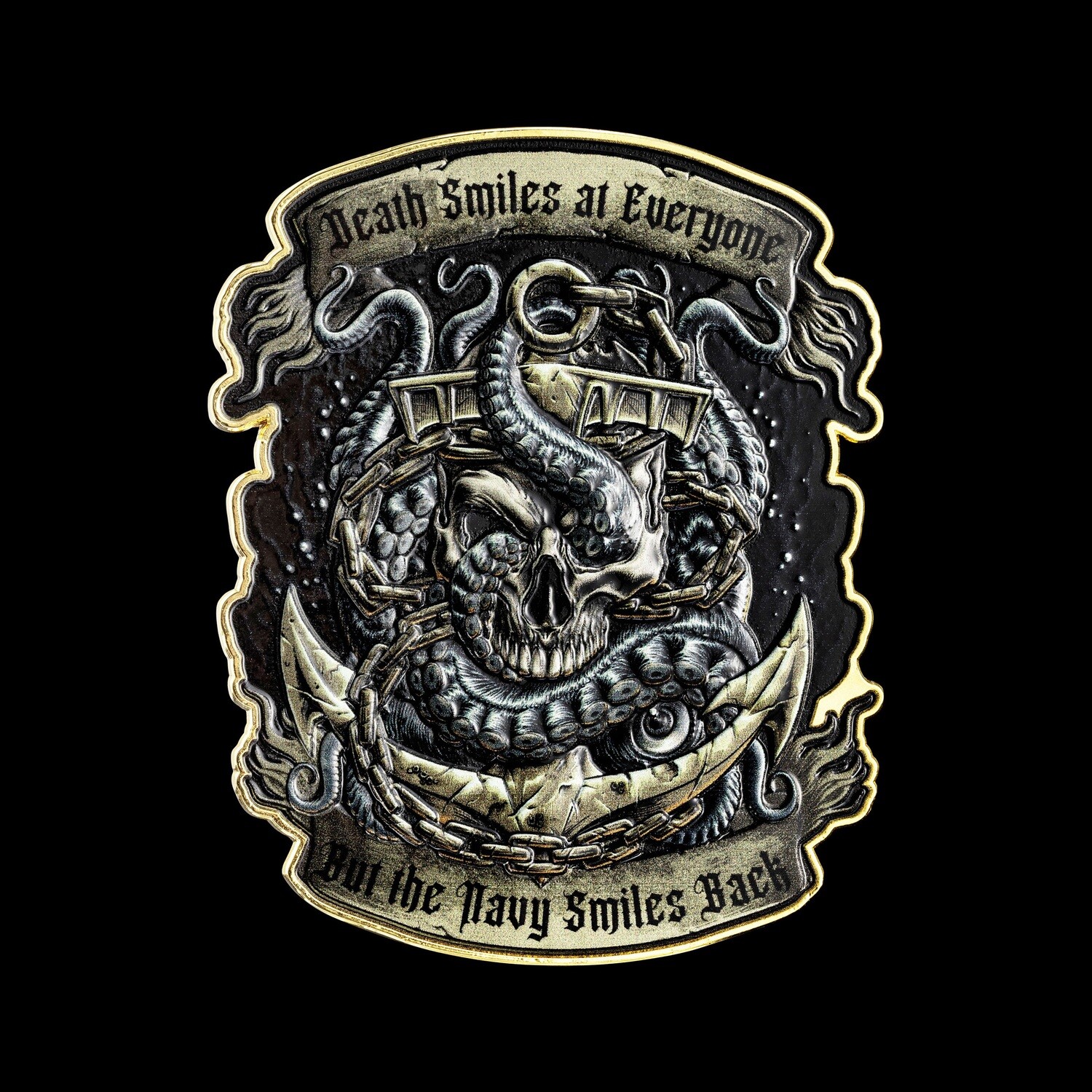 Navy Death Smiles at Everyone - Large