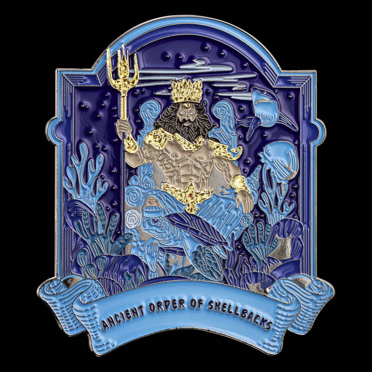 Shellback Crossing the Line Challenge Coin - Large