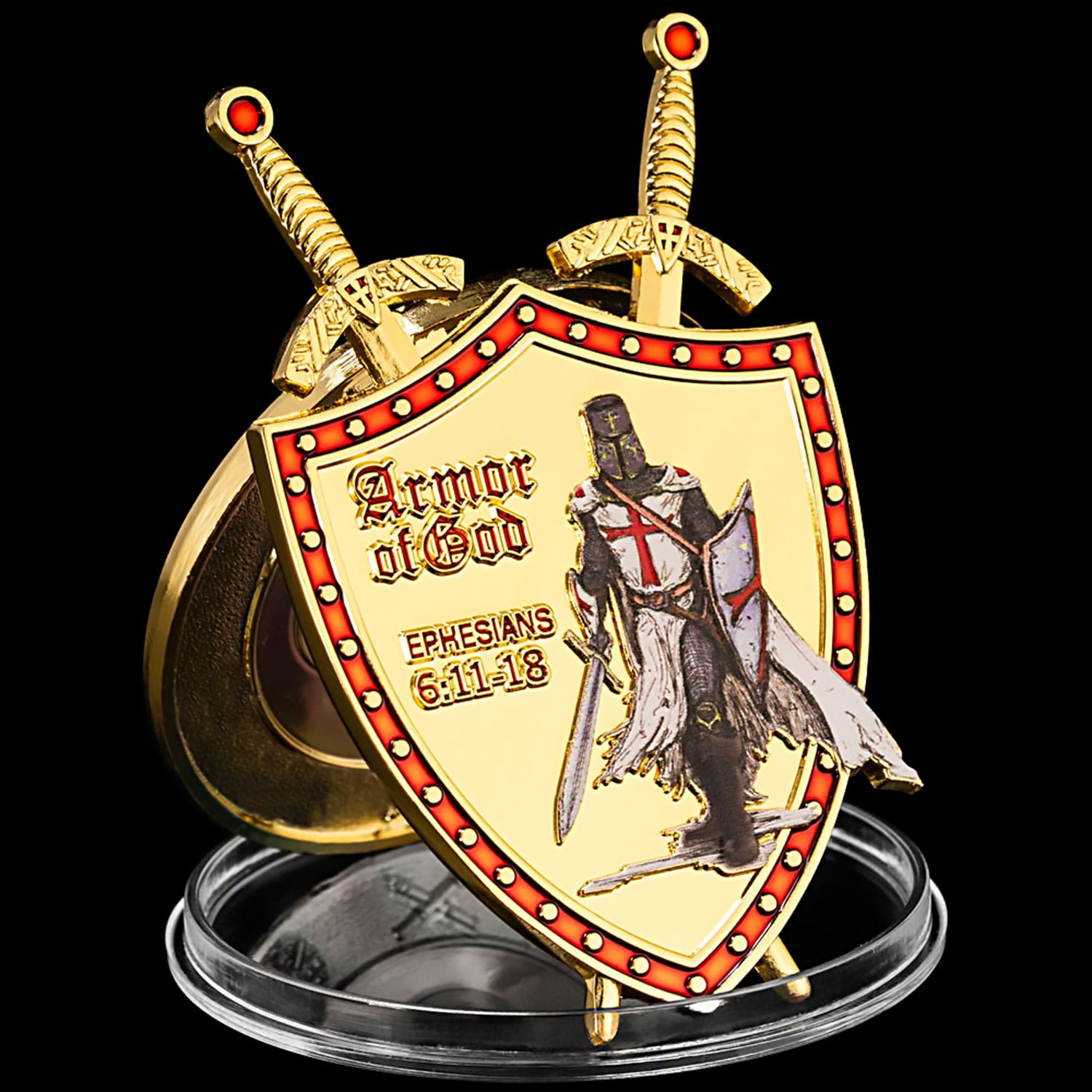 3D Knights Templar Gold Armor of God Eph. 6:11-18 Christian Coin