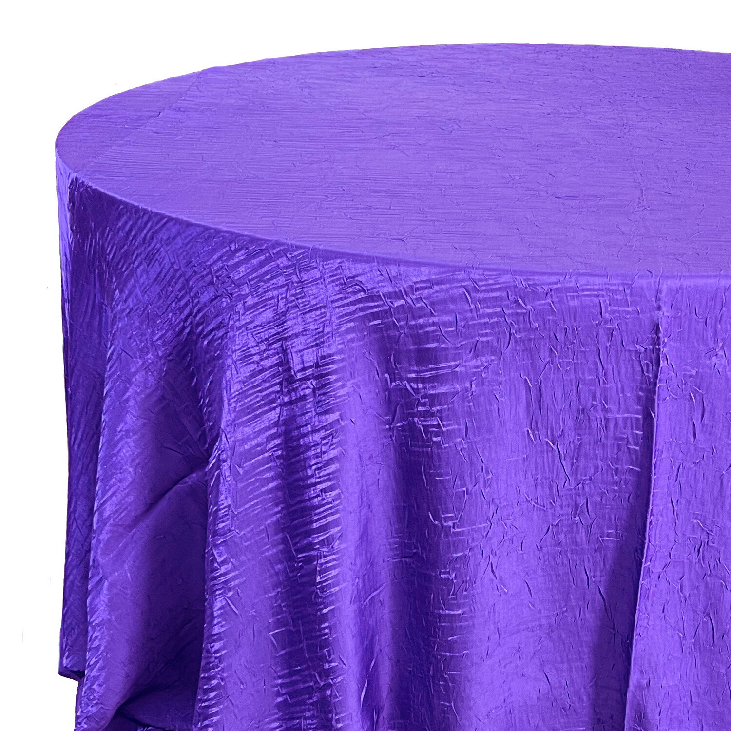 Purple Crushed Iridescent Satin Linens - Show Now | Tablecloth Rental ...
