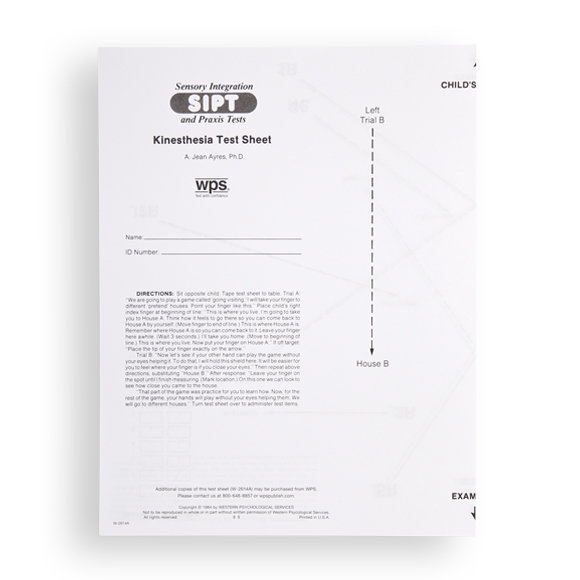 SIPT Kinesthesia Test Sheet (Pack of 5)