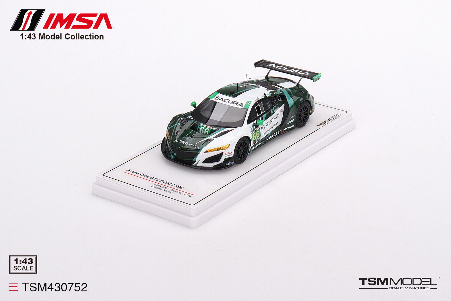 1:43 TSM - Acura NSX GT3 EVO22 #66 Gradient Racing IMSA 2023 Daytona 24 ...