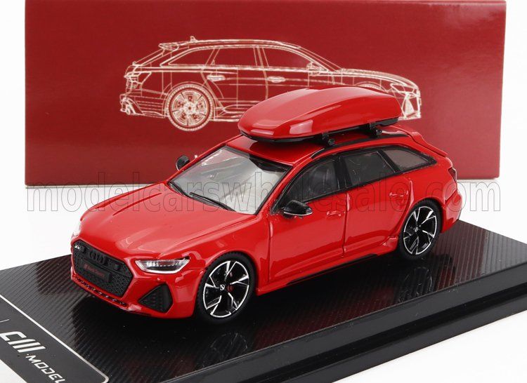 1:64 CM Models - Audi A6 RS6 Avant C8 SW 2021 Red