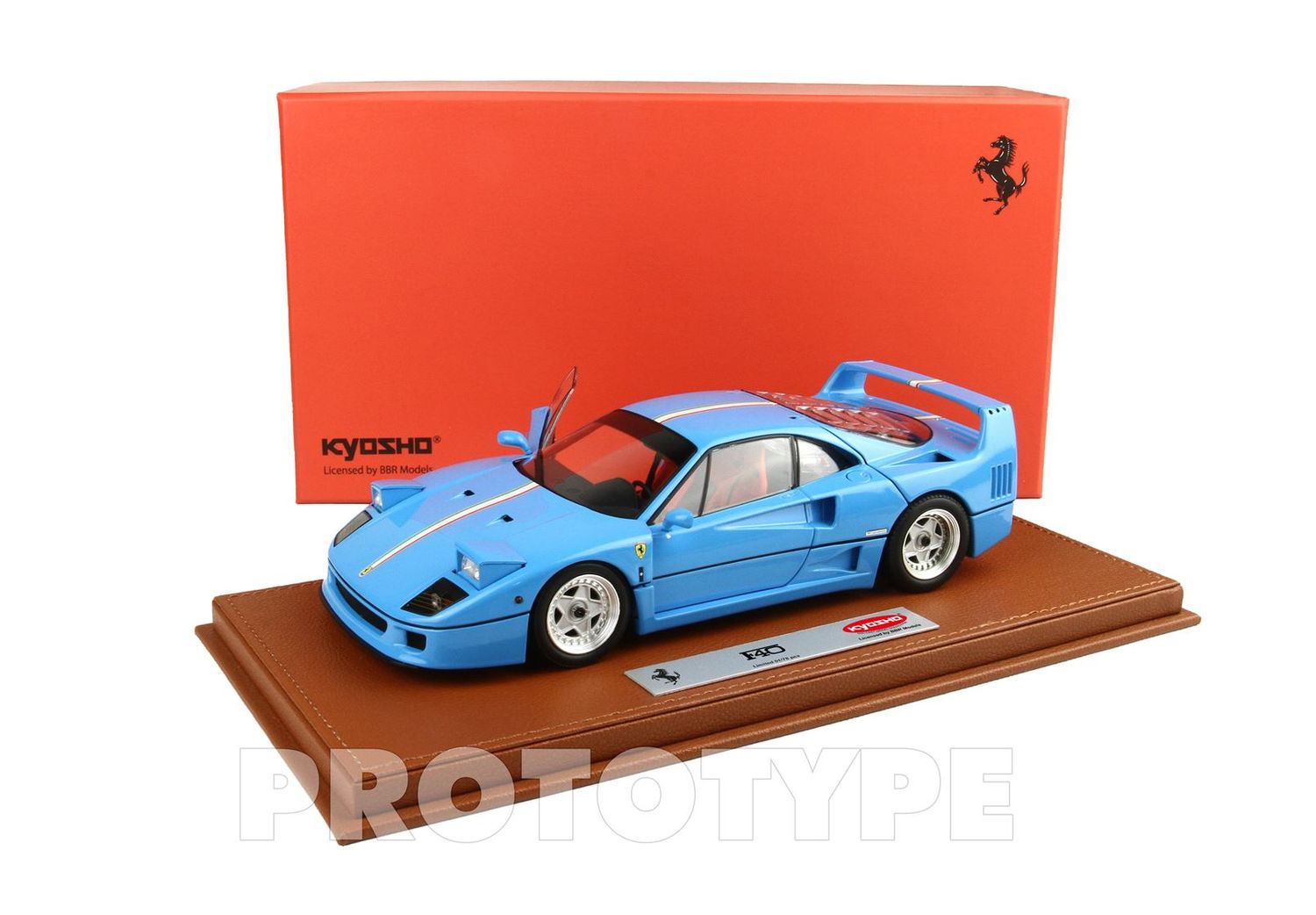 1:18 BBR-Kyosho - Ferrari F40 Light Blue With Italian Flag Stripe And ...