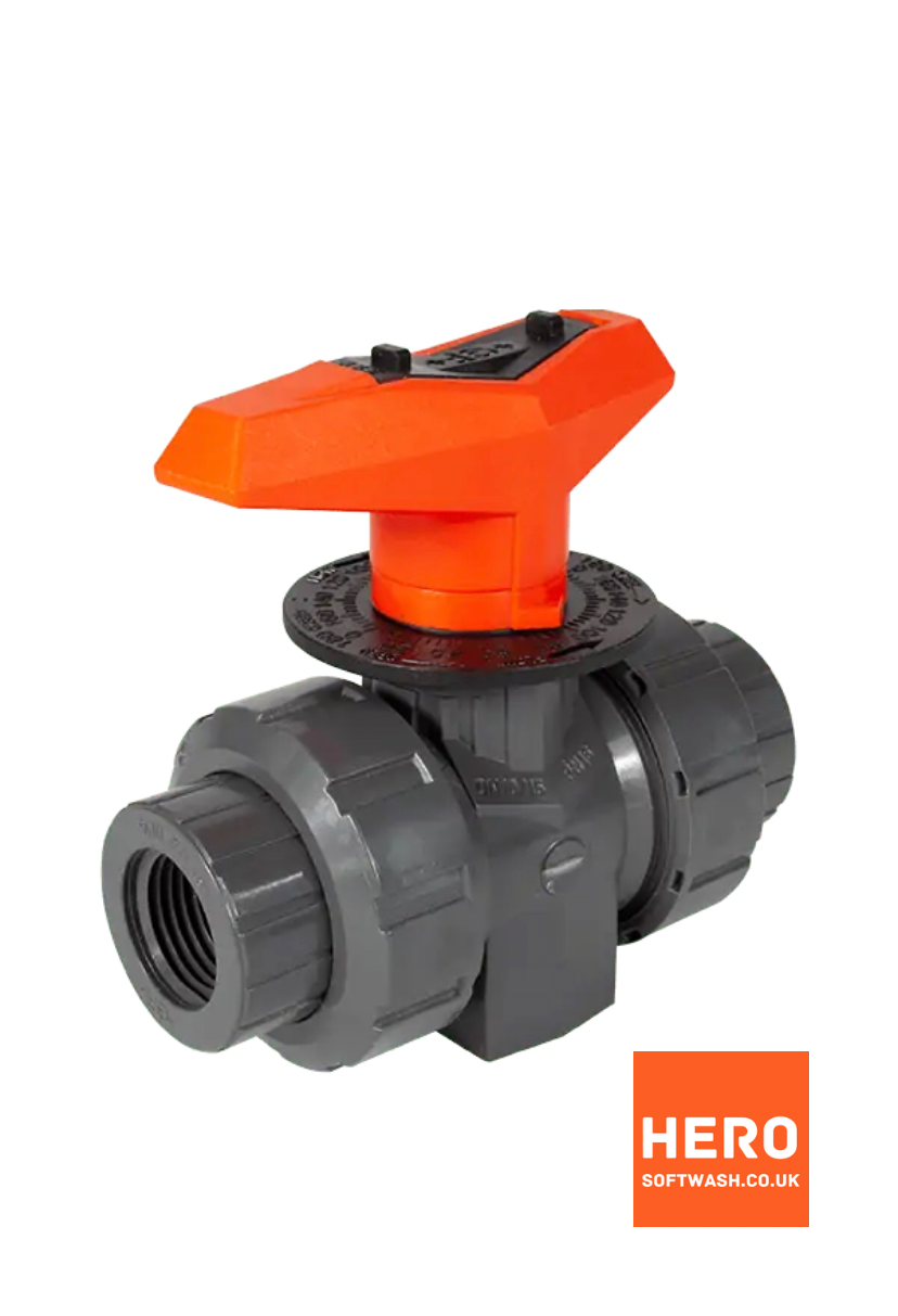 George Fischer 1/2” softwash metering valve with BSP threaded ends