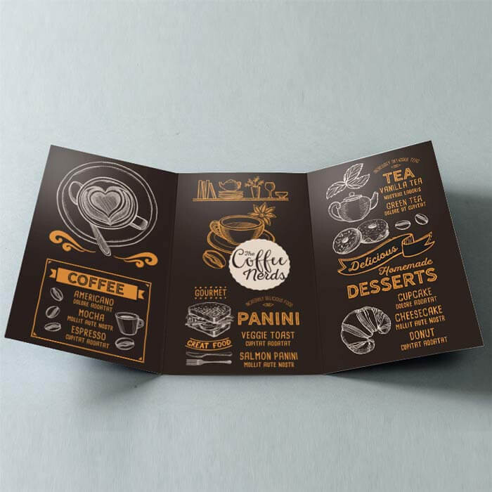A4 Easy-Clean Folded Leaflet Menus