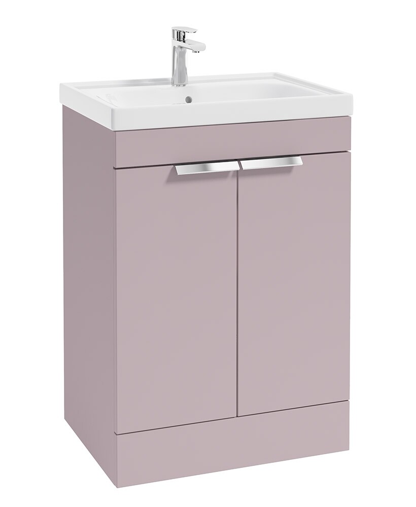 SONAS Stockholm 60cm 2 Door Floor Standing Vanity Unit Gloss White ...