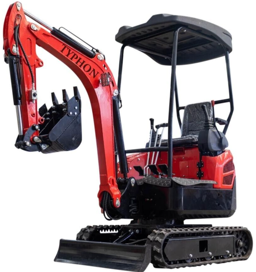 New 4,000 lb TYPHON Lux Mini Excavator Rubber Track with Kubota Diesel ...