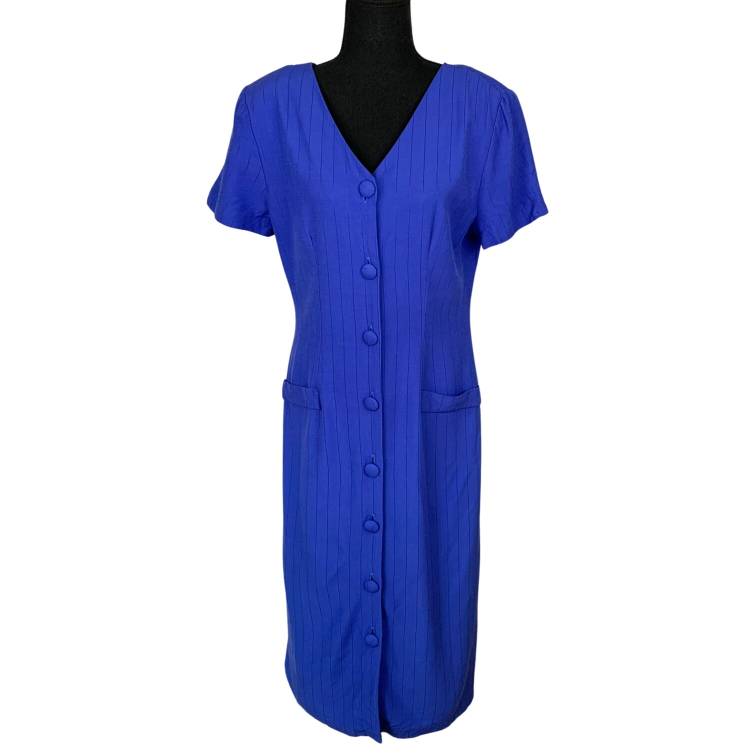 Vintage 80s 90s Scarlet Royal Blue Purple Short Sleeve Dress vintage-80s-90s-scarlet-royal-blue-purple-short-sleeve-dress