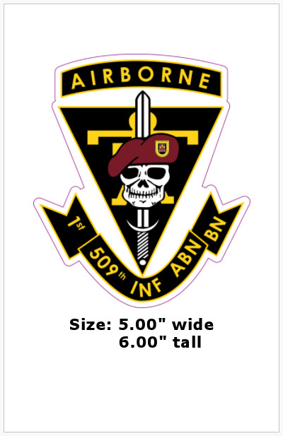 "1st 509th INF ABN BN (AIRBORNE)" Vinyl Decal