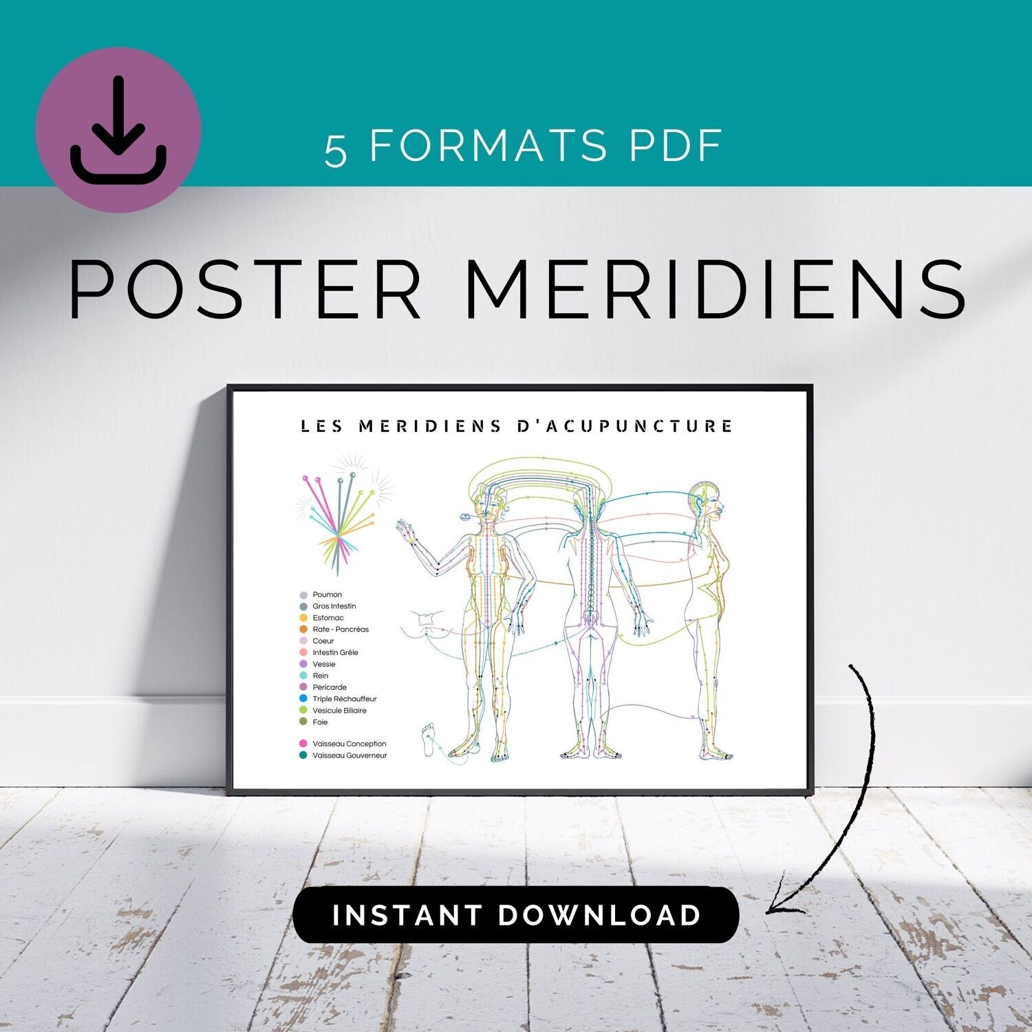 TRAJET DES MERIDIENS POSTER
