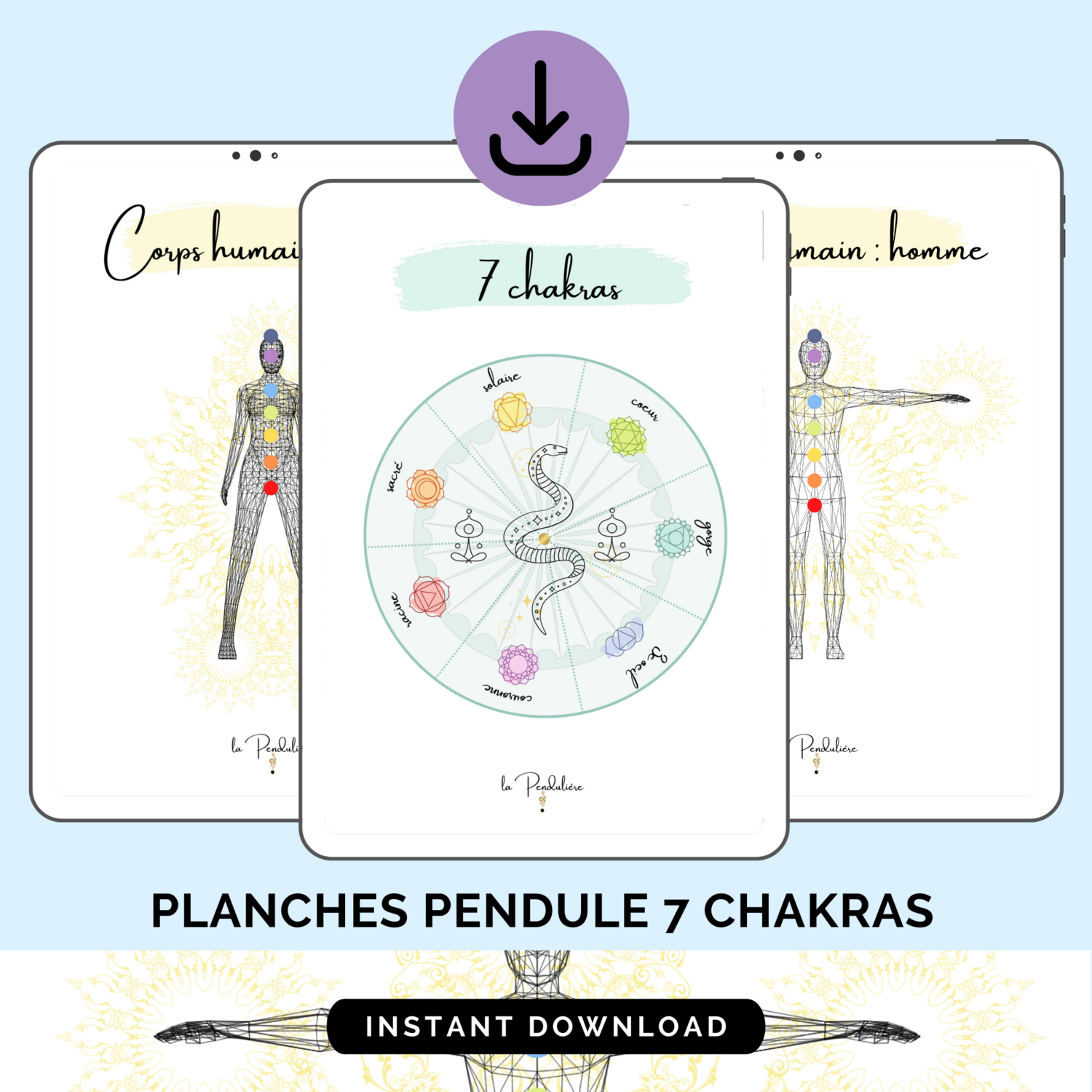 PLANCHES 7 CHAKRAS à imprimer – Cadrans de radiesthésie – Apprendre le ...