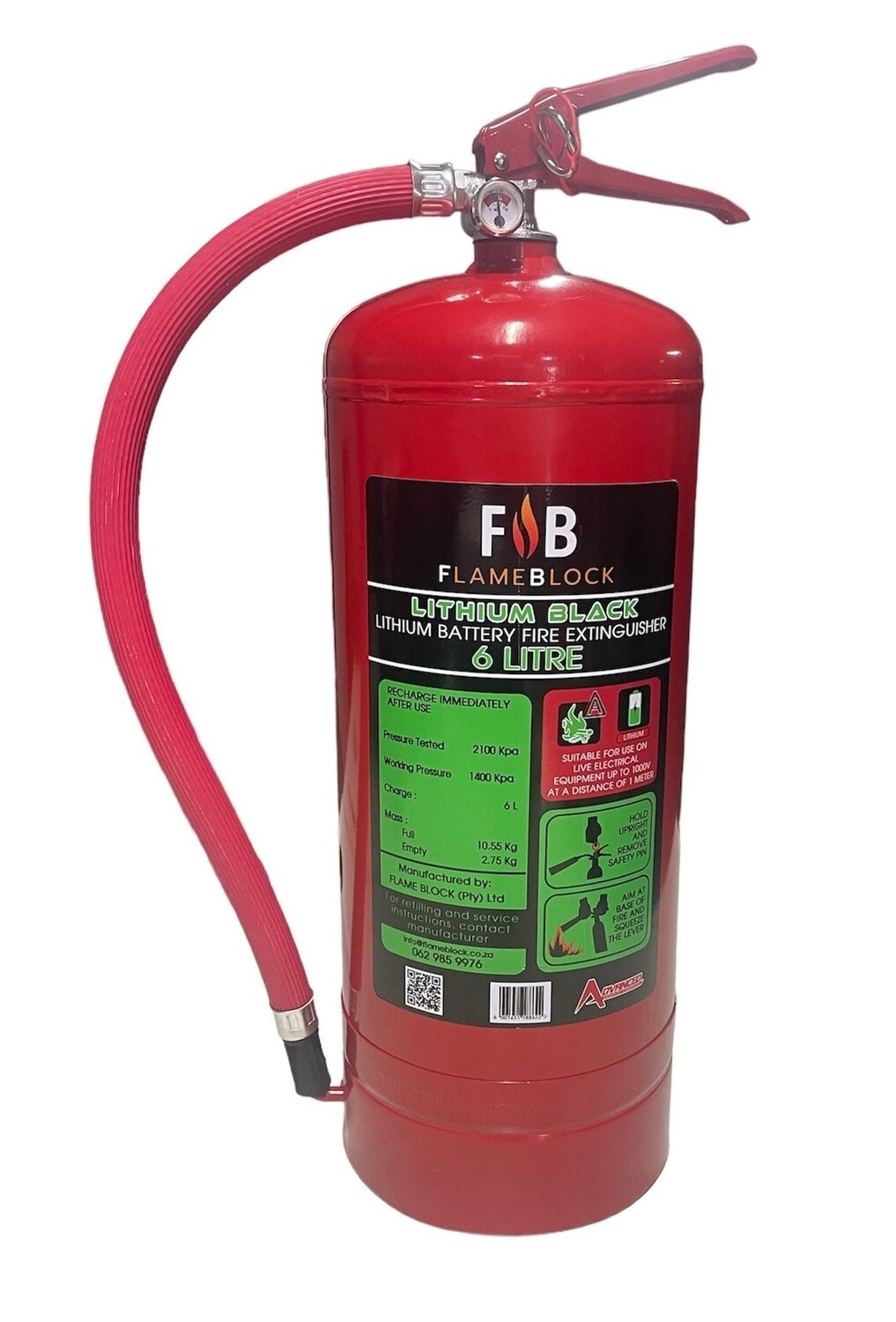 FlameBlock Lithium Battery Fire Extinguisher - 6 Litre - Store - MCI ...