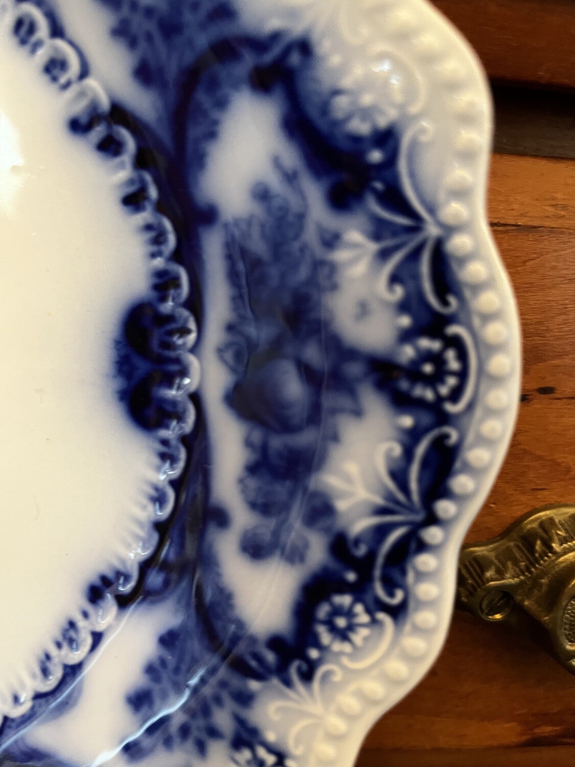 Grindley Alaska Oval Flow Blue Platter