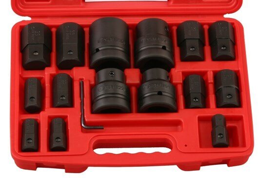 1 Inch Drive x 16 Piece Metric Hex Bit Socket Set