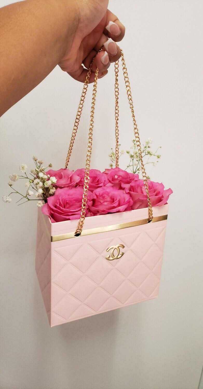 Chanel bag with roses