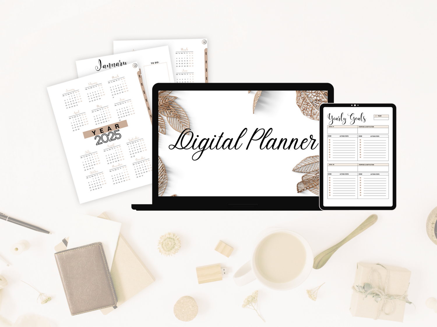 Undated Canva Digital Planner Template | Premium Commercial & Personal ...