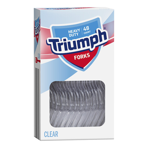 TRIUMPH CUTLERY CLEAR FORKS 16X48CT