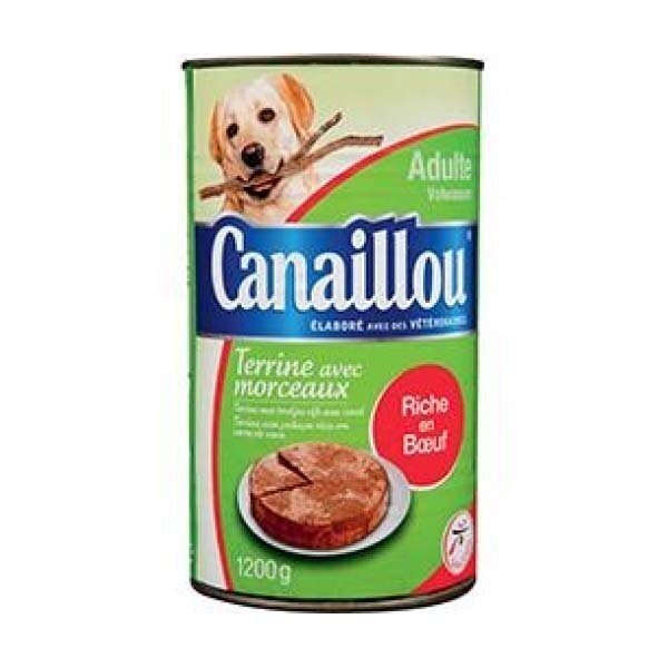 CANAILLOU TERRINE AVEC MORCEAUX BEUF POUR CHIEN ADULTE 12X1200G