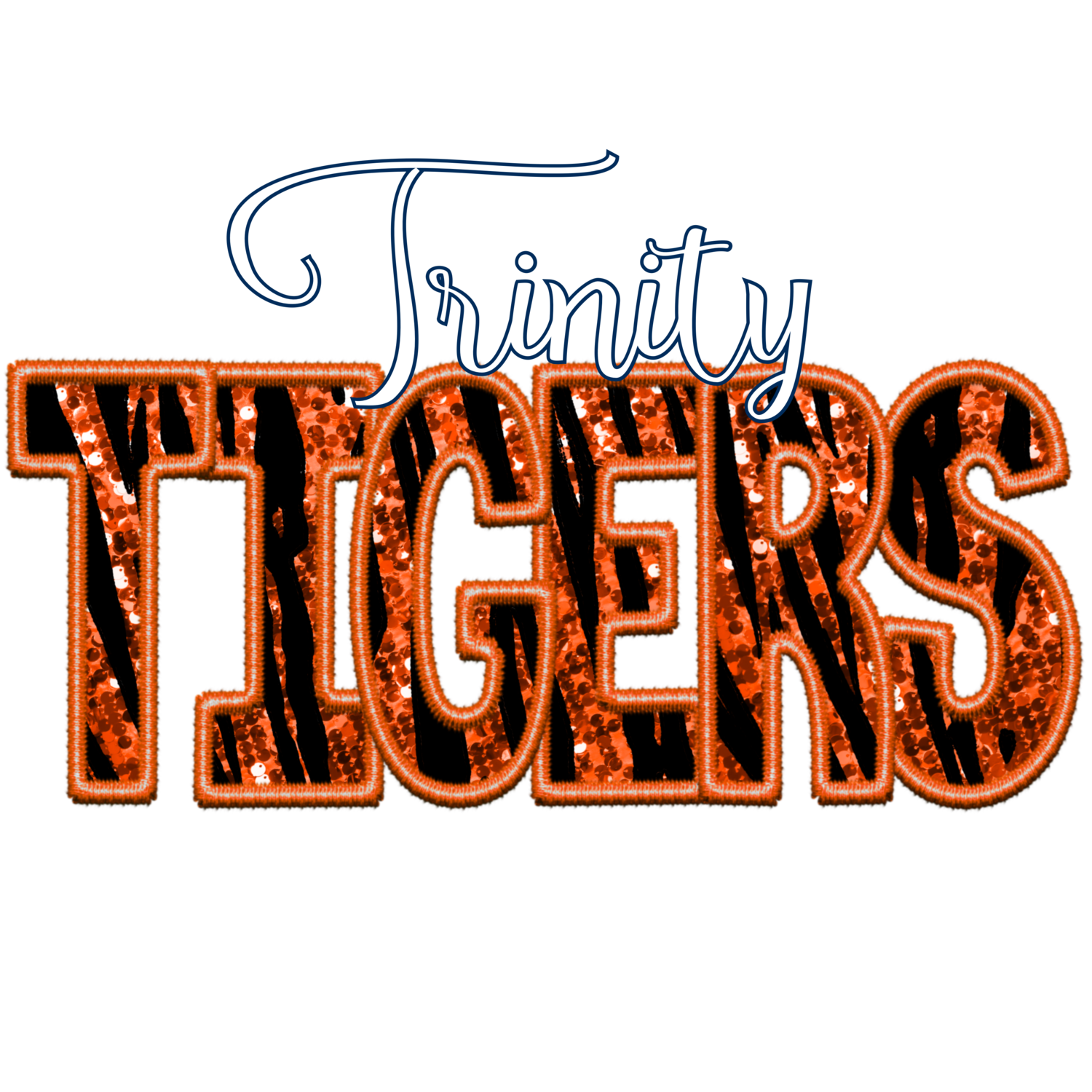 Trinity Tigers Sequin Faux Embroidered