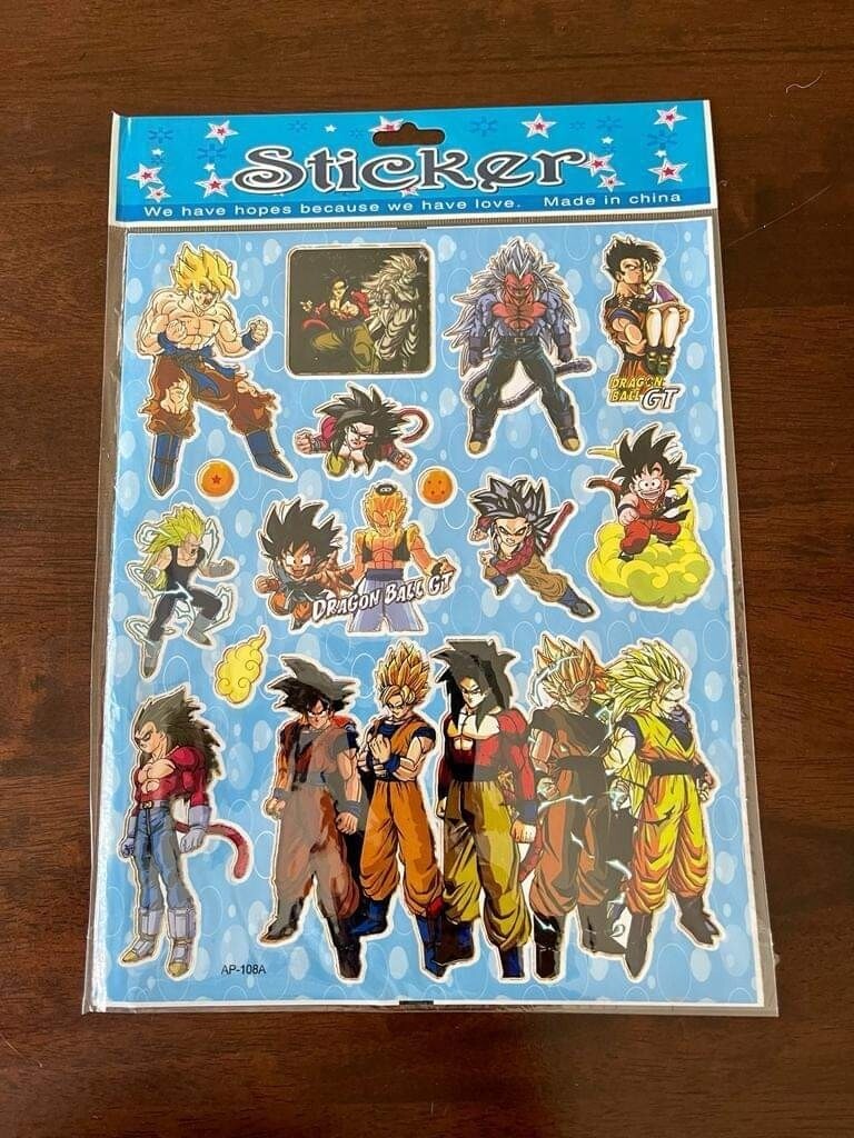Hoja de Stickers Dragon Ball