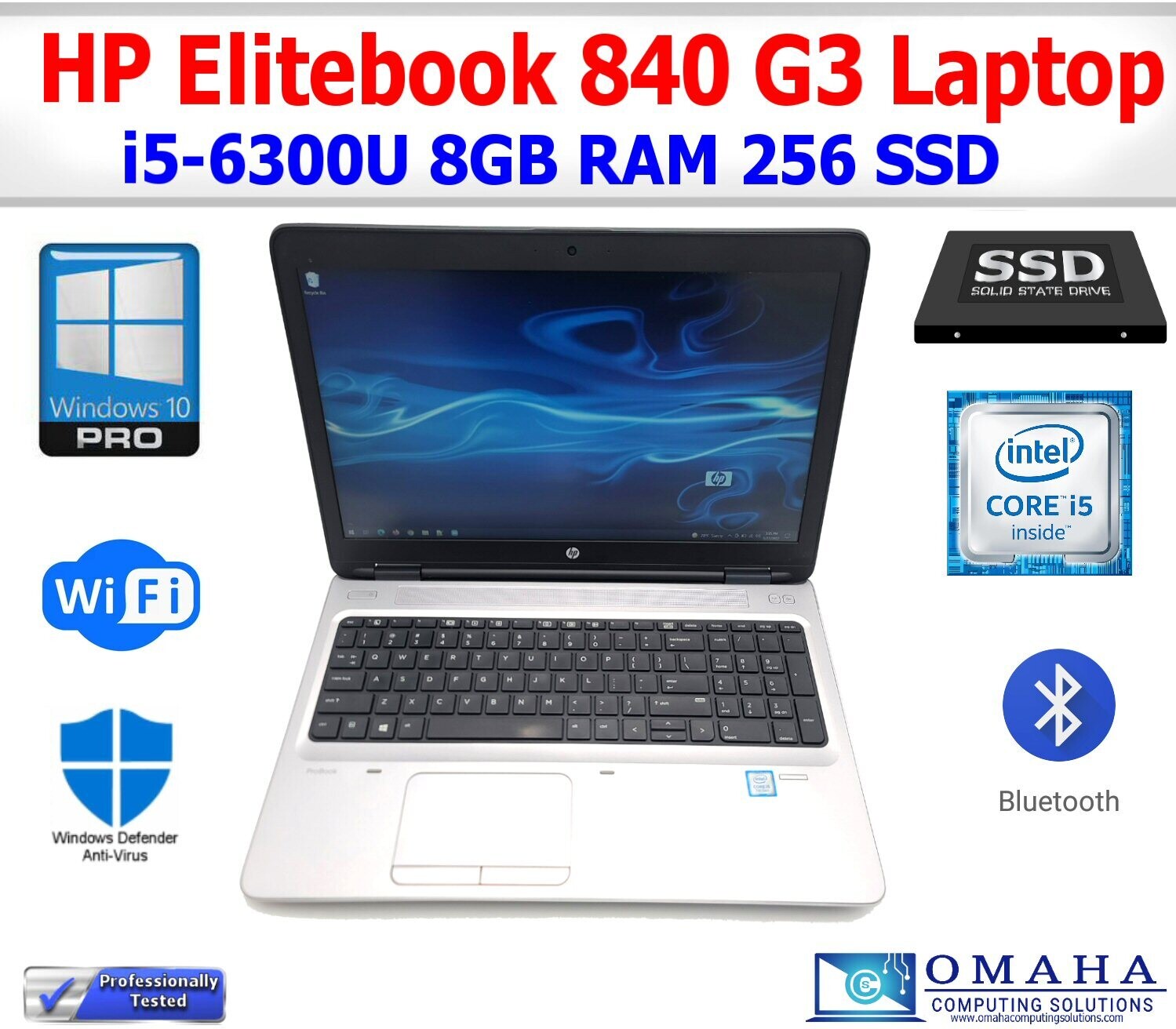HP ELITEBOOK 840 G3 LAPTOP i5-6300U 8GB RAM 240GB SSD WIN10PRO WIFI CAM EXTRAS | Store ...