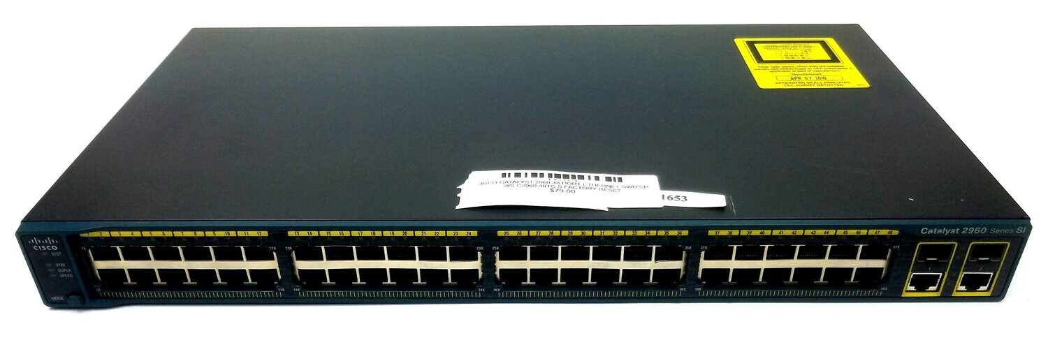 CISCO CATALYST 2960 48 PORT ETHERNET SWITCH WS C2960 48TC S FACTORY ...