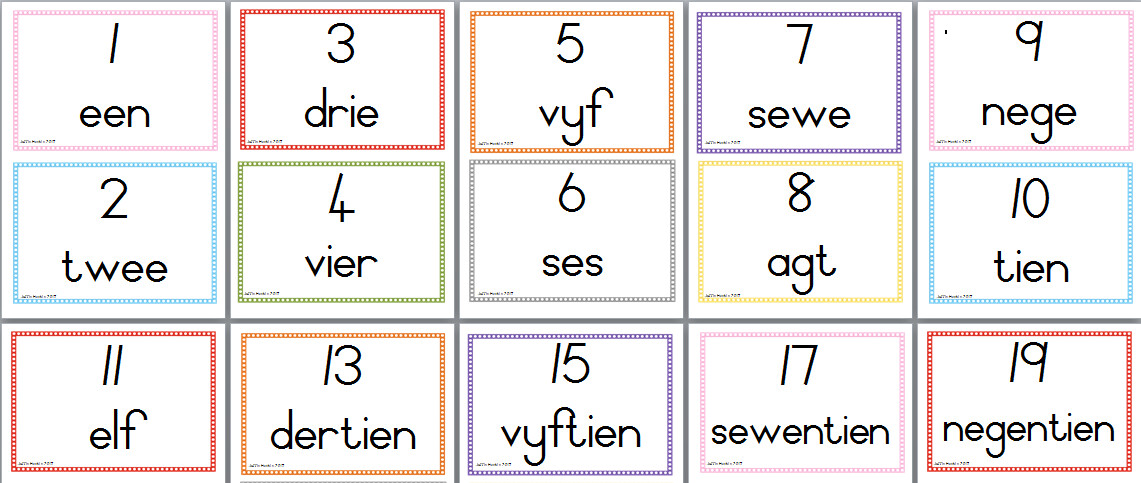 Getalname - A5 Afrikaans