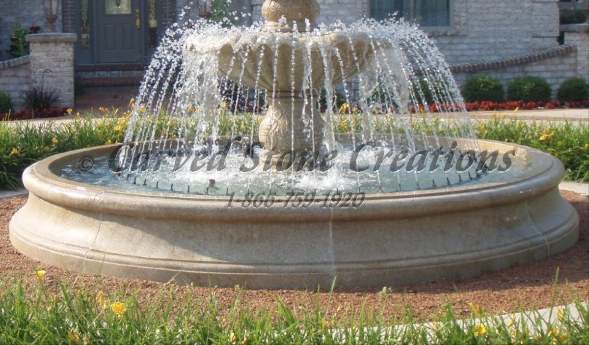 14' Flared Round Fountain Pool Surround, Giallo Fantasia Y | Store ...