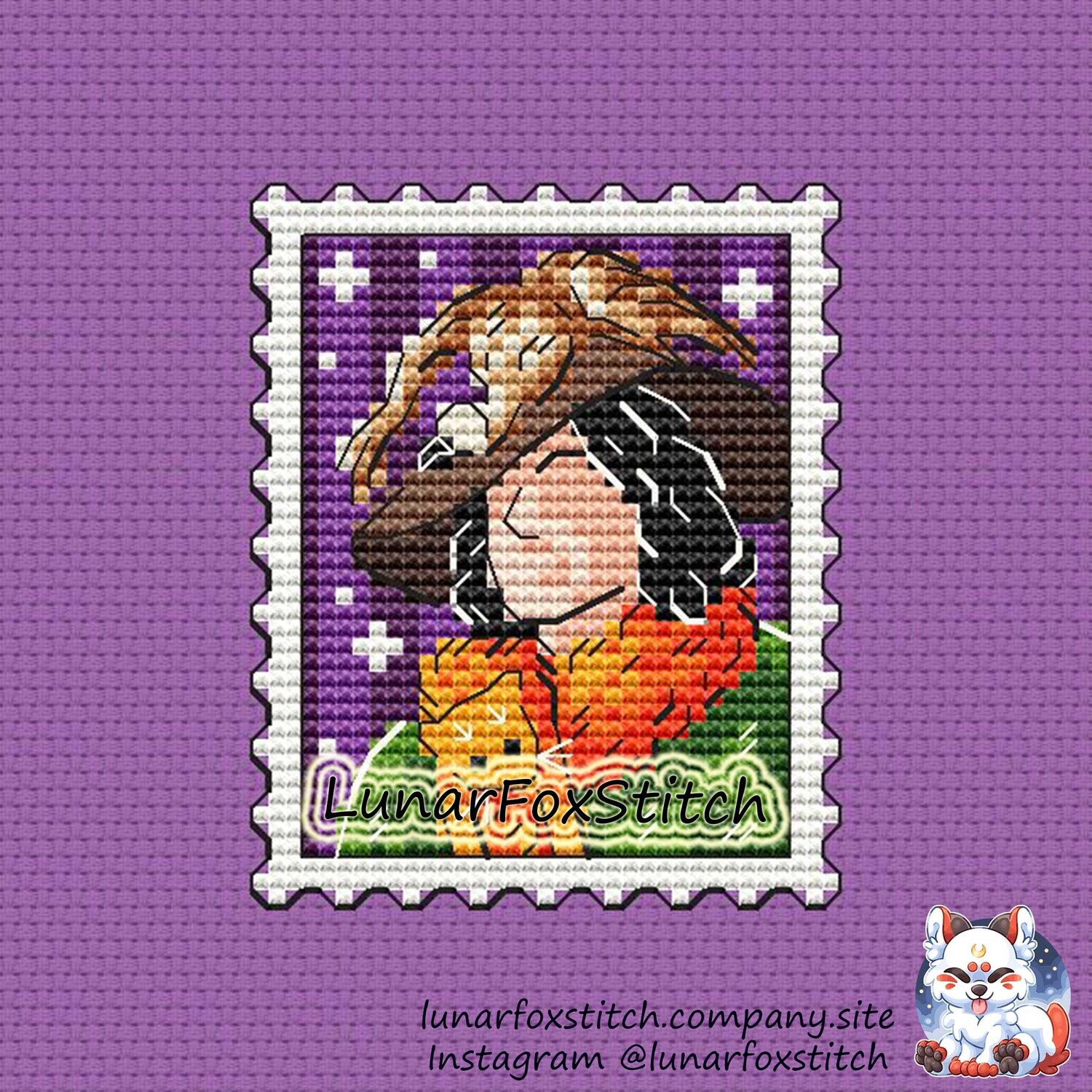 Professor Snake stamp cross stitch pattern