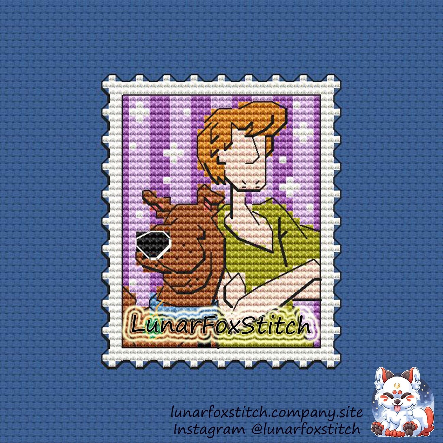 Scooby-Doo stamp cross stitch pattern
