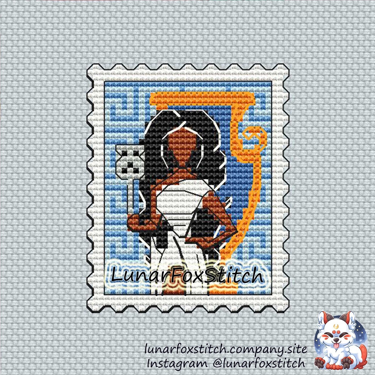 Muses Hercules stamp cross stitch pattern