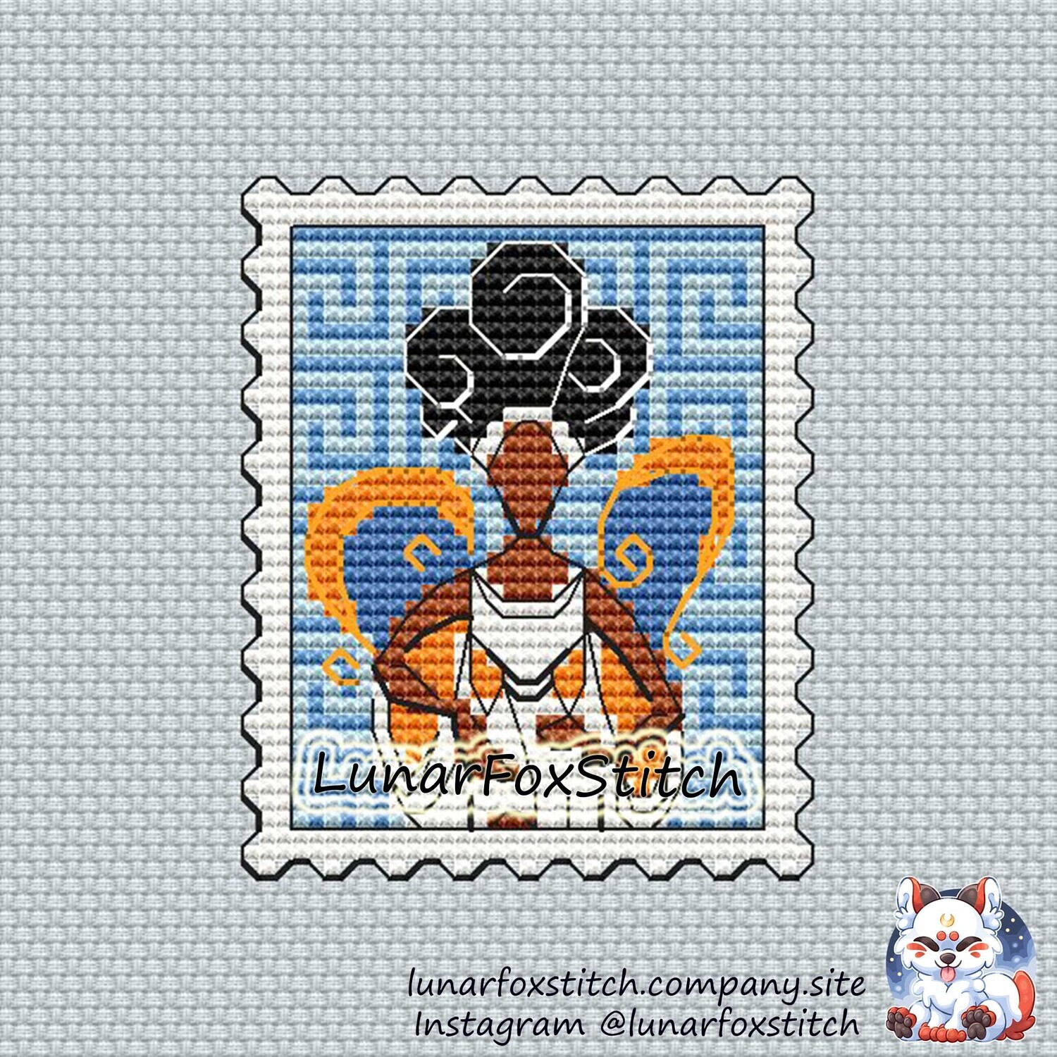 Muses 1 Hercules stamp cross stitch pattern