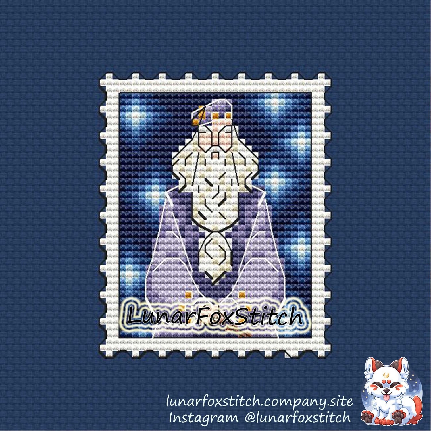 Harry Potter Professor Albus Dumbledore stamp cross stitch pattern