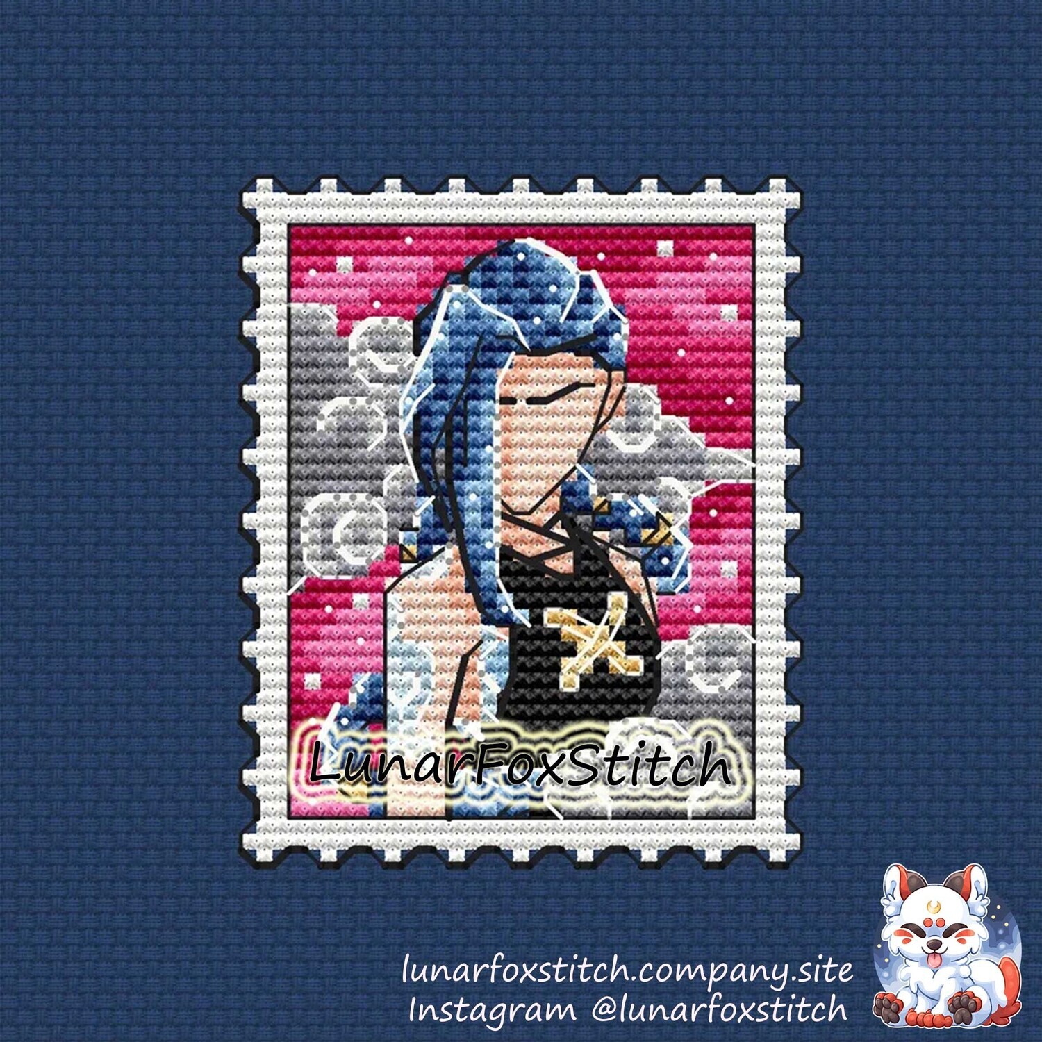 Jinx Arcane stamp cross stitch pattern