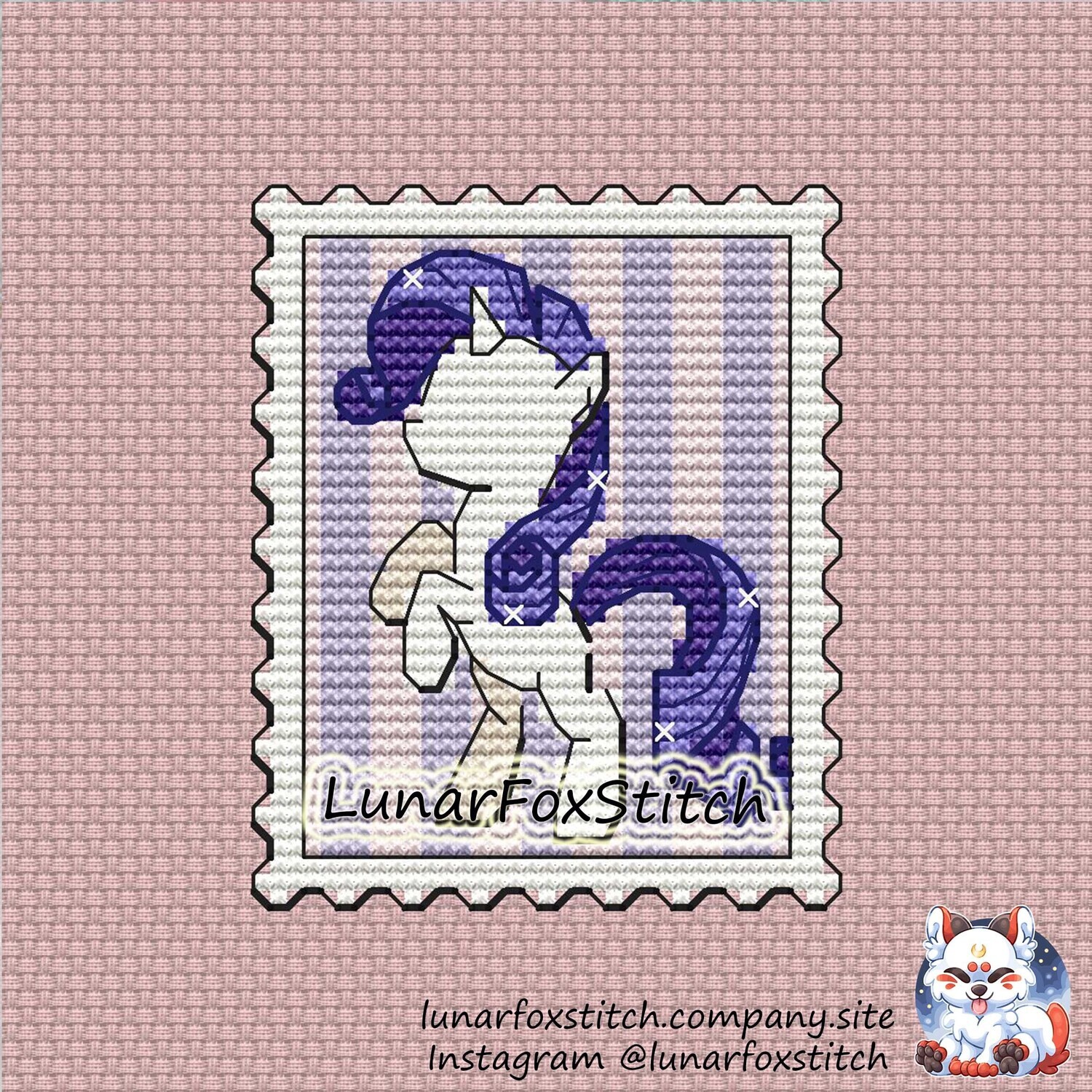 Rarity My little pony stamp cross stitch