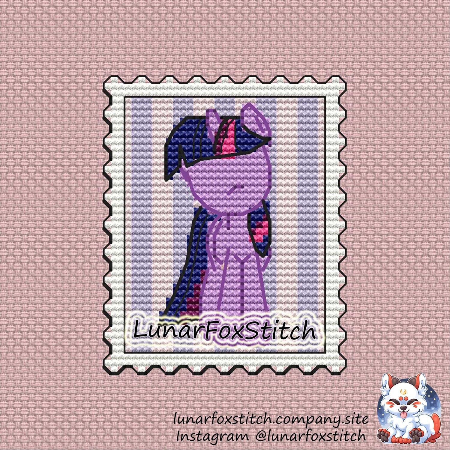 Twilight Sparkle My little pony stamp cross stitch pattern