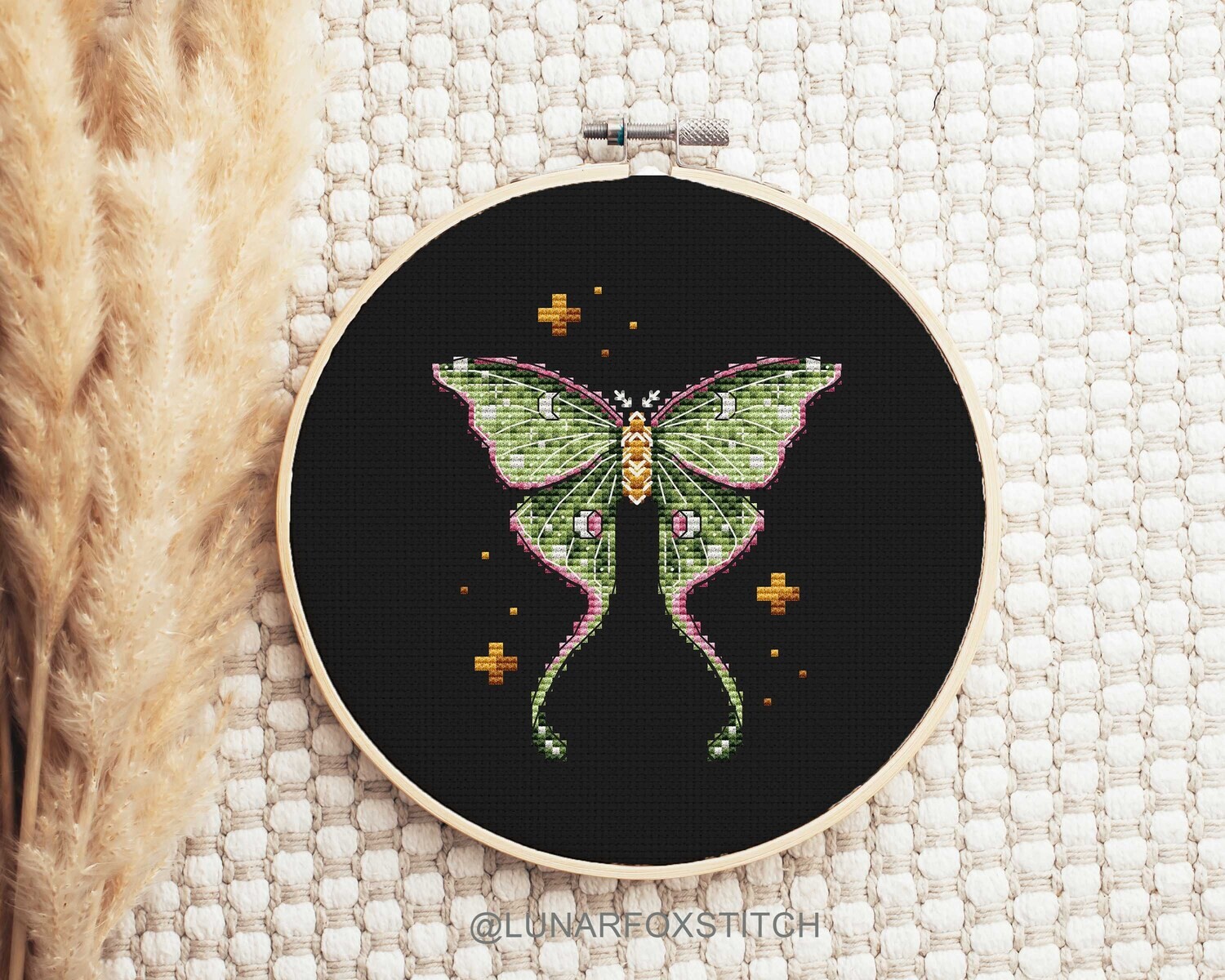 Moth cross stitch pattern
