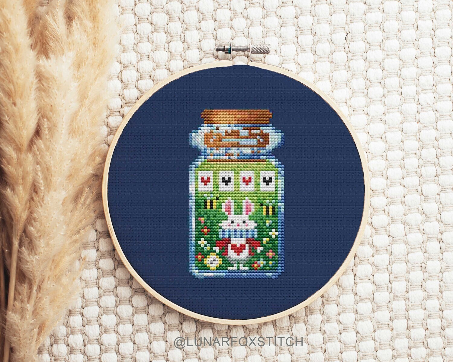 White rabbit cross stitch pattern