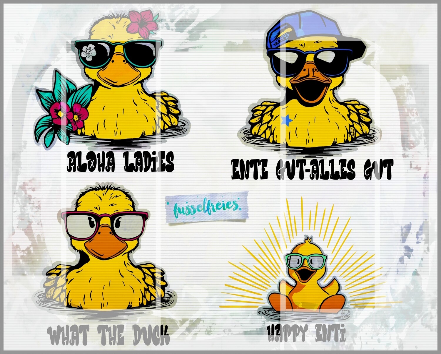 Die Entis - Ente gut alles gut - Plotterdatei DXF SVG Enten, Quietsche ...