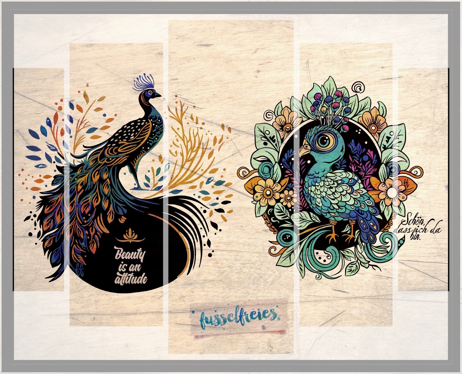 Pfau Vol3 - Baby Pfau Mandala Plotterdatei Plottervorlage DXF SVG Fusselfreies