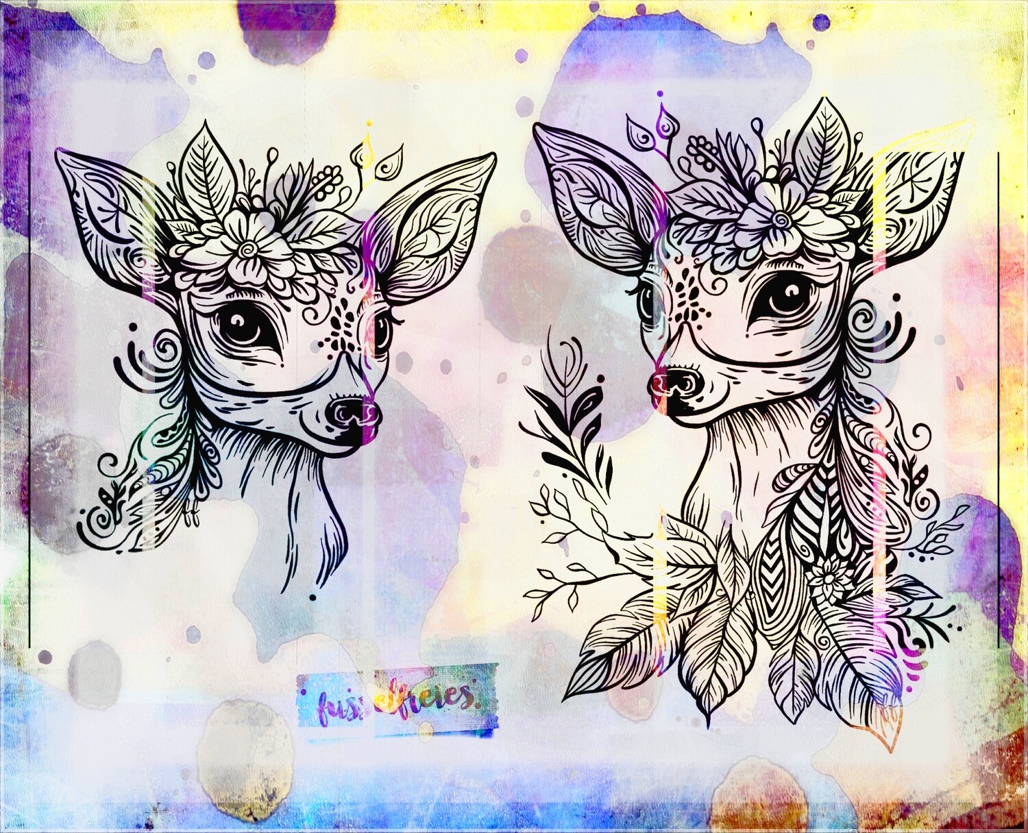 Das kleine Boho Reh Edition 2023 Plotterdatei DXF SVG von Fusselfreies