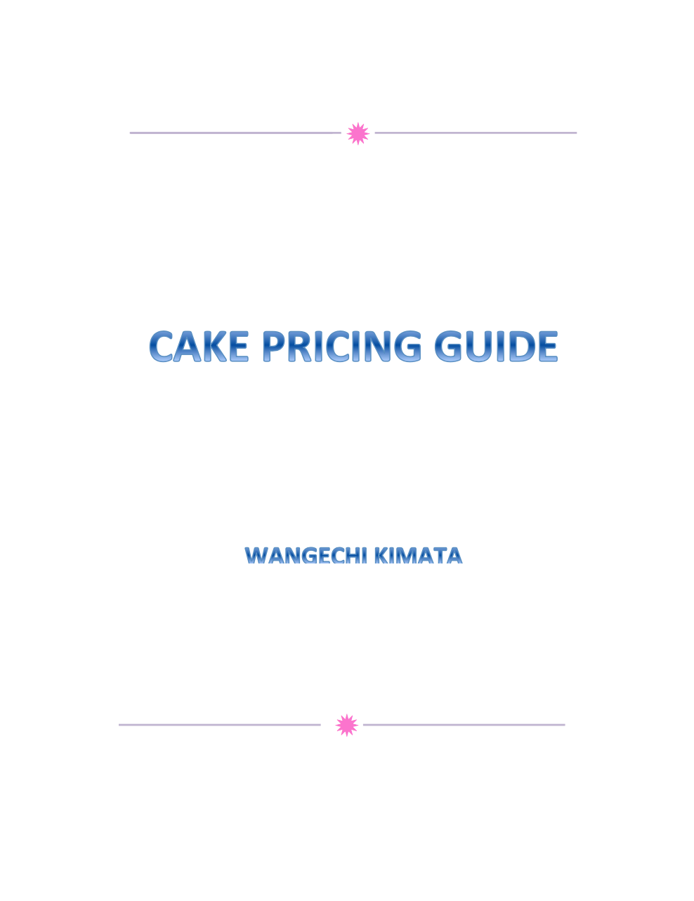 CAKE PRICING GUIDE