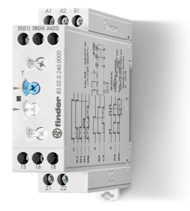 83.02.0.240.0000, Finder, Relevador de tiempo multifuncion, 2p,2t, 24 ...