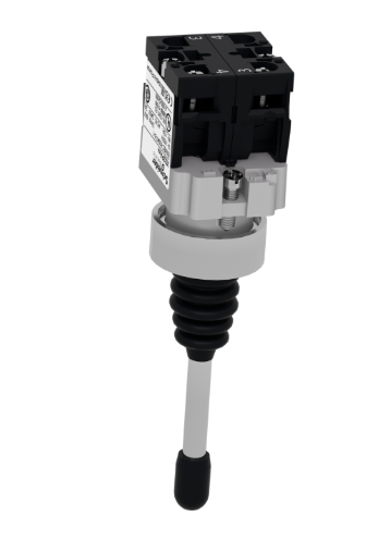 XD2-PA12, Wertek, Joystick negro, de 3 posiciones fijas con 2 na