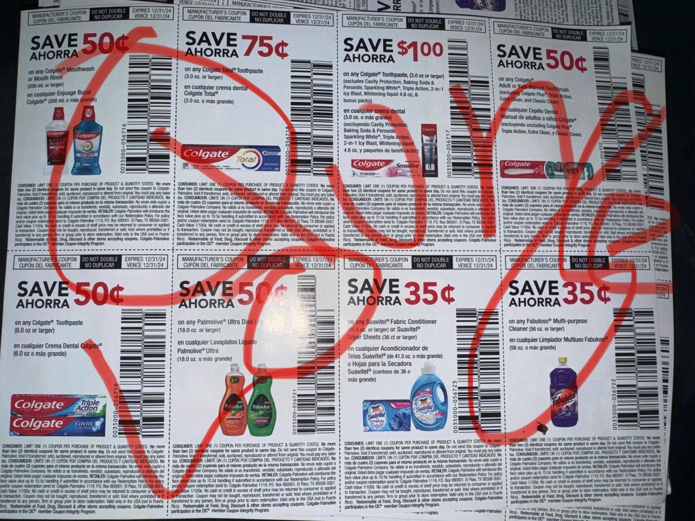 One Spanish Colgate Sheet