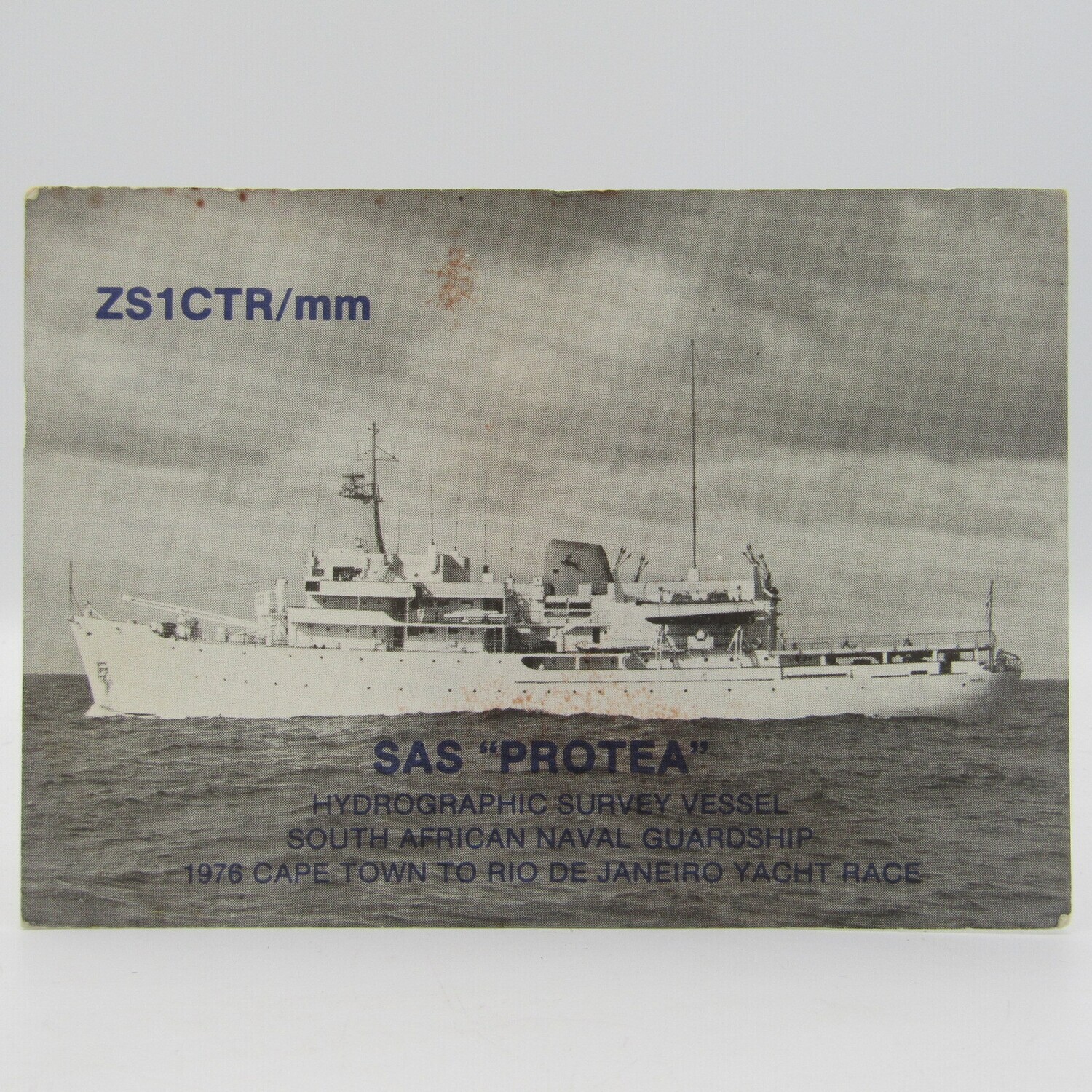 SAS Protea ship 1976 QSL Radio amateur card