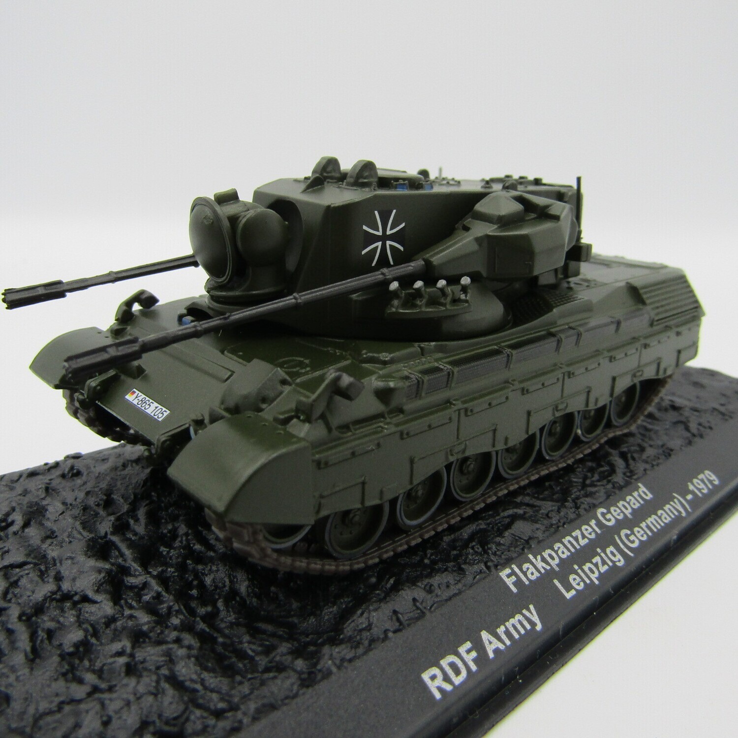 German Flakpanzer Gerpard combat tank model RDF Army Leipzig 1979